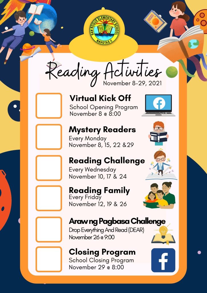 National Reading Month 2021 Schedule of Activities | San Roque ES